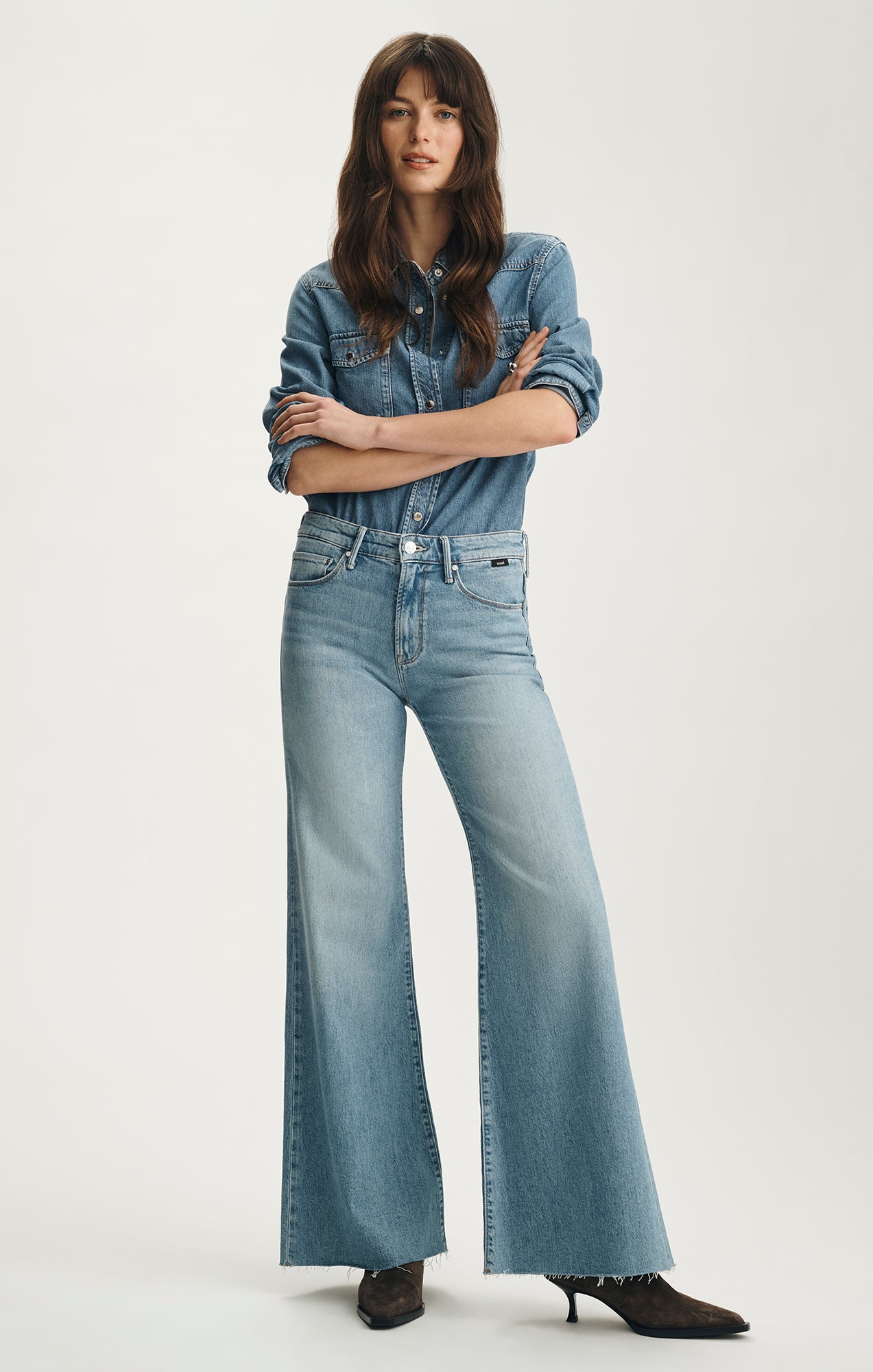 Mavi Women's Grace Relaxed Flare In Bleached Classic Blue – Mavi Jeans