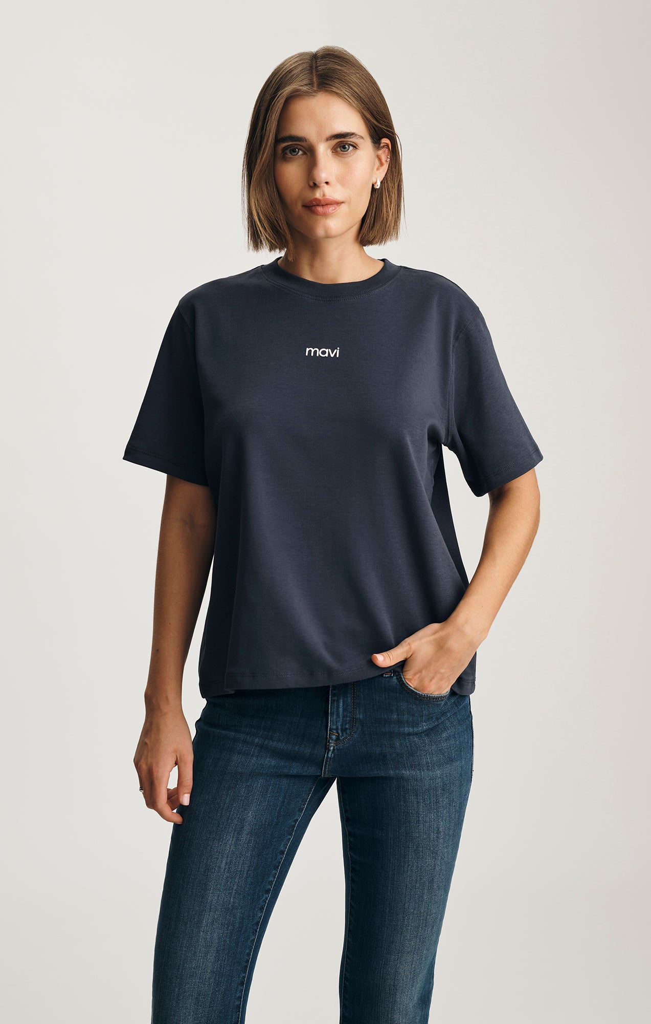 Mavi Women's Mavi Logo T-Shirt In Parisian Night – Mavi Jeans