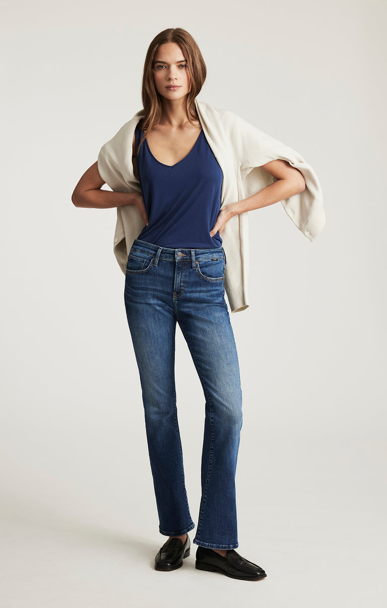 Mavi Women's Vicky Bootcut In Dark Brushed Flex Blue – Mavi Jeans