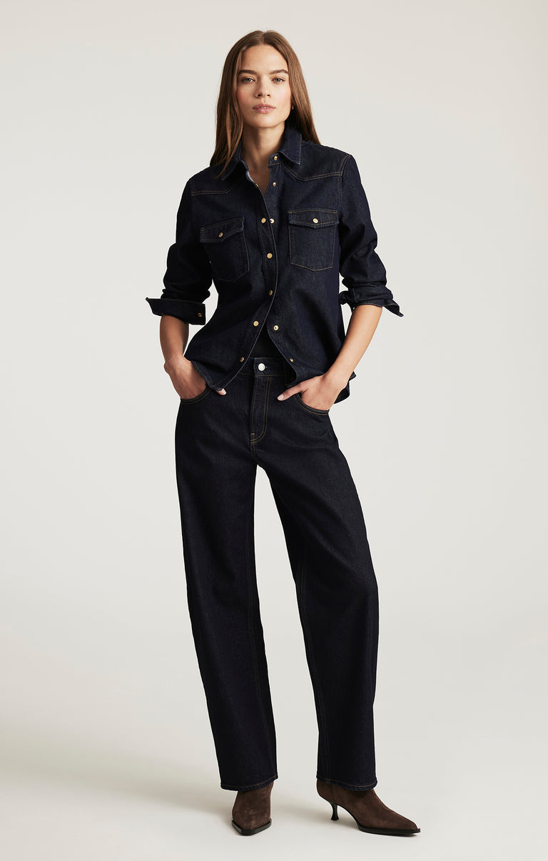 Mavi Women's Nica Barrel In Rinse Classic Blue – Mavi Jeans