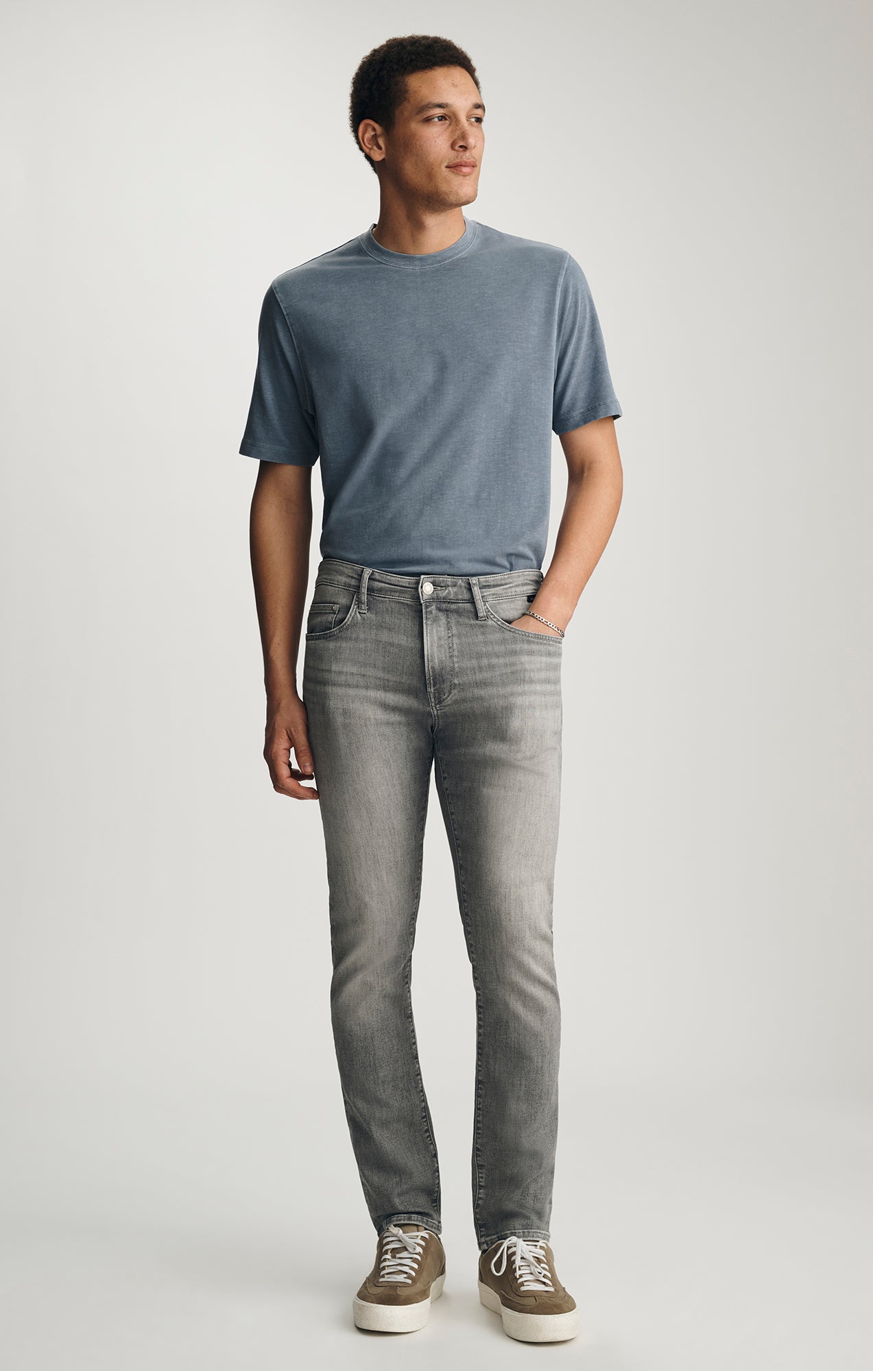 Mavi Men's Jake Slim Leg In Grey Brushed Feather Blue – Mavi Jeans