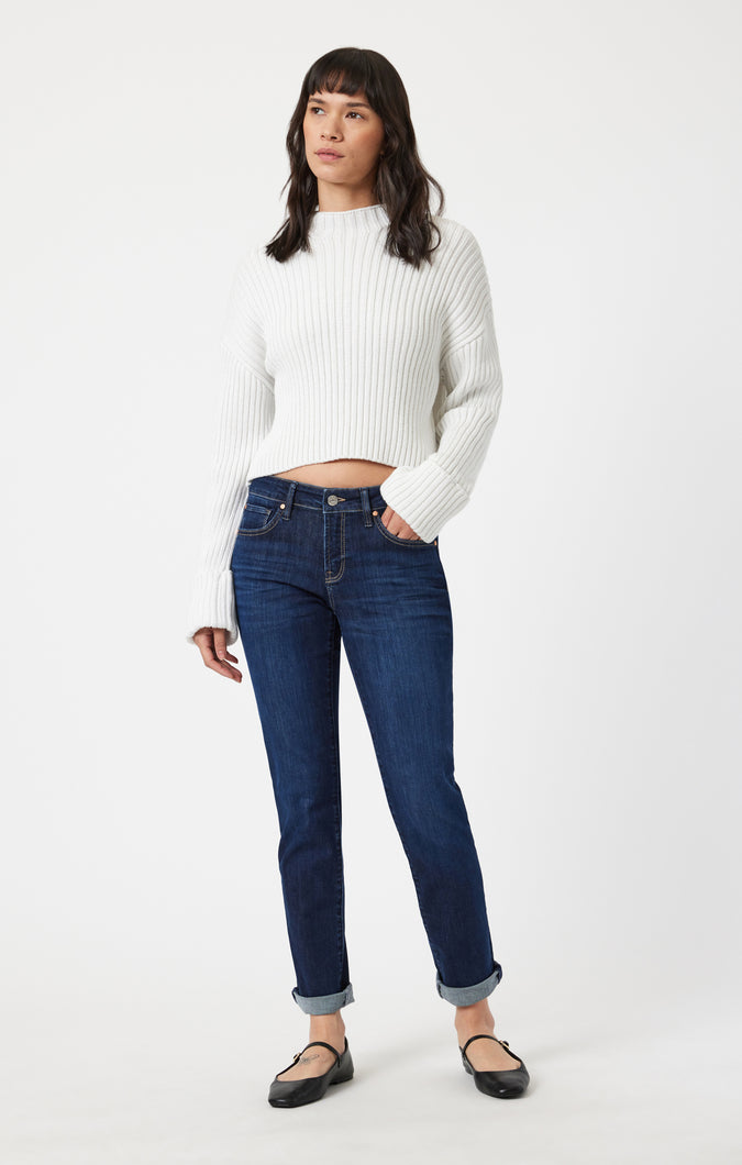 Mavi Women's Emma Slim Boyfriend In Deep Flex Blue – Mavi Jeans