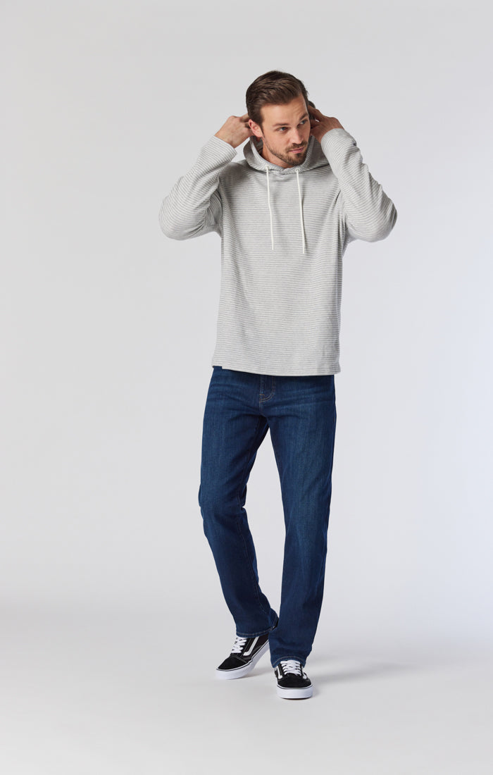 Mavi Men's Matt Mid Rise Relaxed Straight Leg In Dark Shaded ...