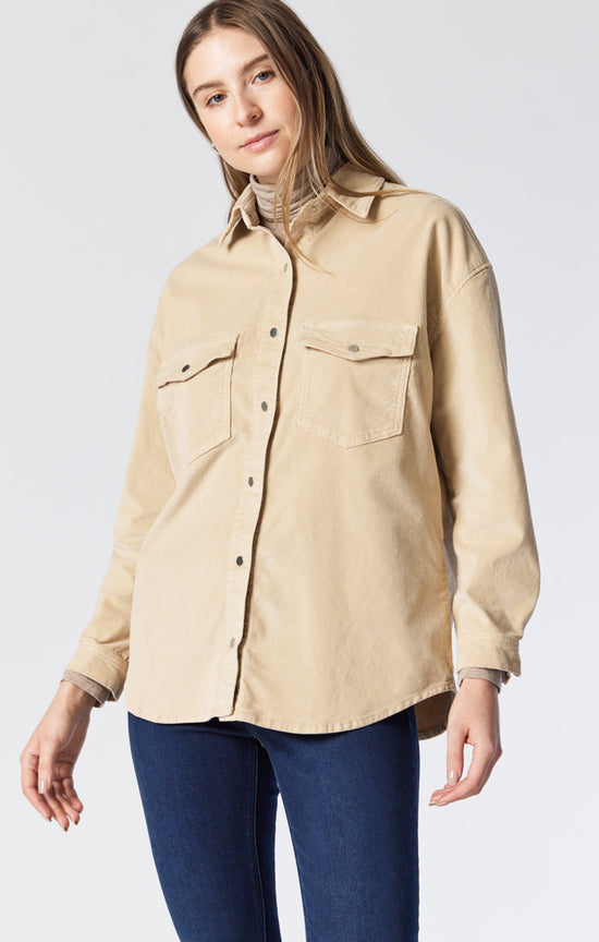 Mavi Women's Livia Oversized Shirt In Irish Cream Cord